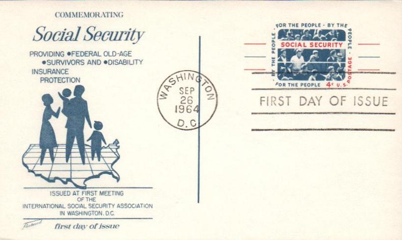 UX51 - 1964 4c Postal Card - Social Security - Mystic Stamp Company