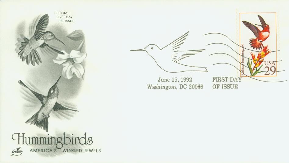 2645 - 1992 29c Hummingbirds: Rufous - Mystic Stamp Company