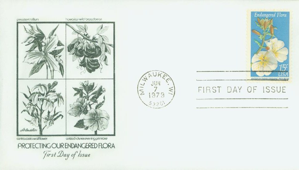 1786 - 1979 15c Endangered Flora: Evening Primrose - Mystic Stamp Company