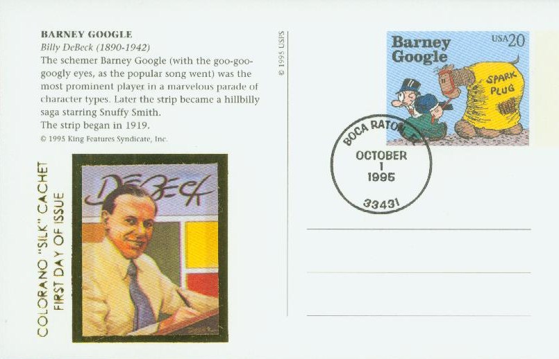UX229 - 1995 20c Barney Google - Mystic Stamp Company