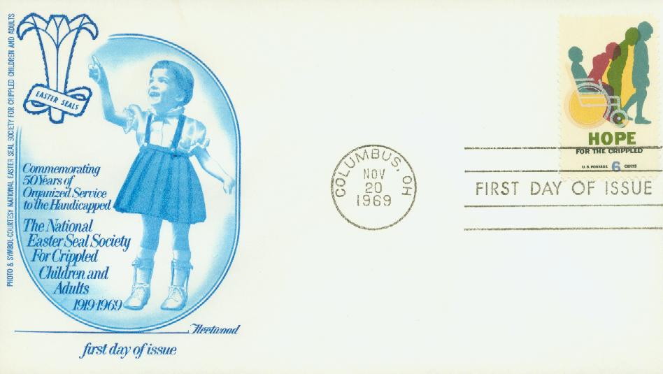 1385 - 1969 6c Hope for the Crippled - Mystic Stamp Company