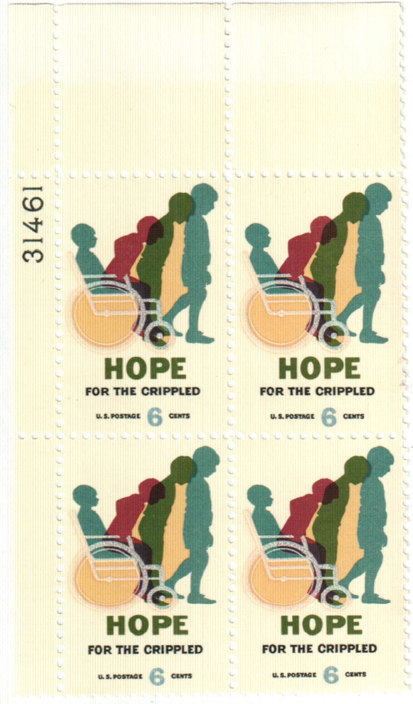 1385 - 1969 6c Hope for the Crippled - Mystic Stamp Company