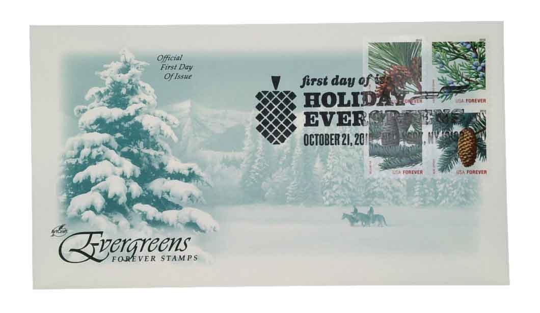 4482-85 - 2010 First-Class Forever Stamp - Holiday Evergreens ATM Bklt ...
