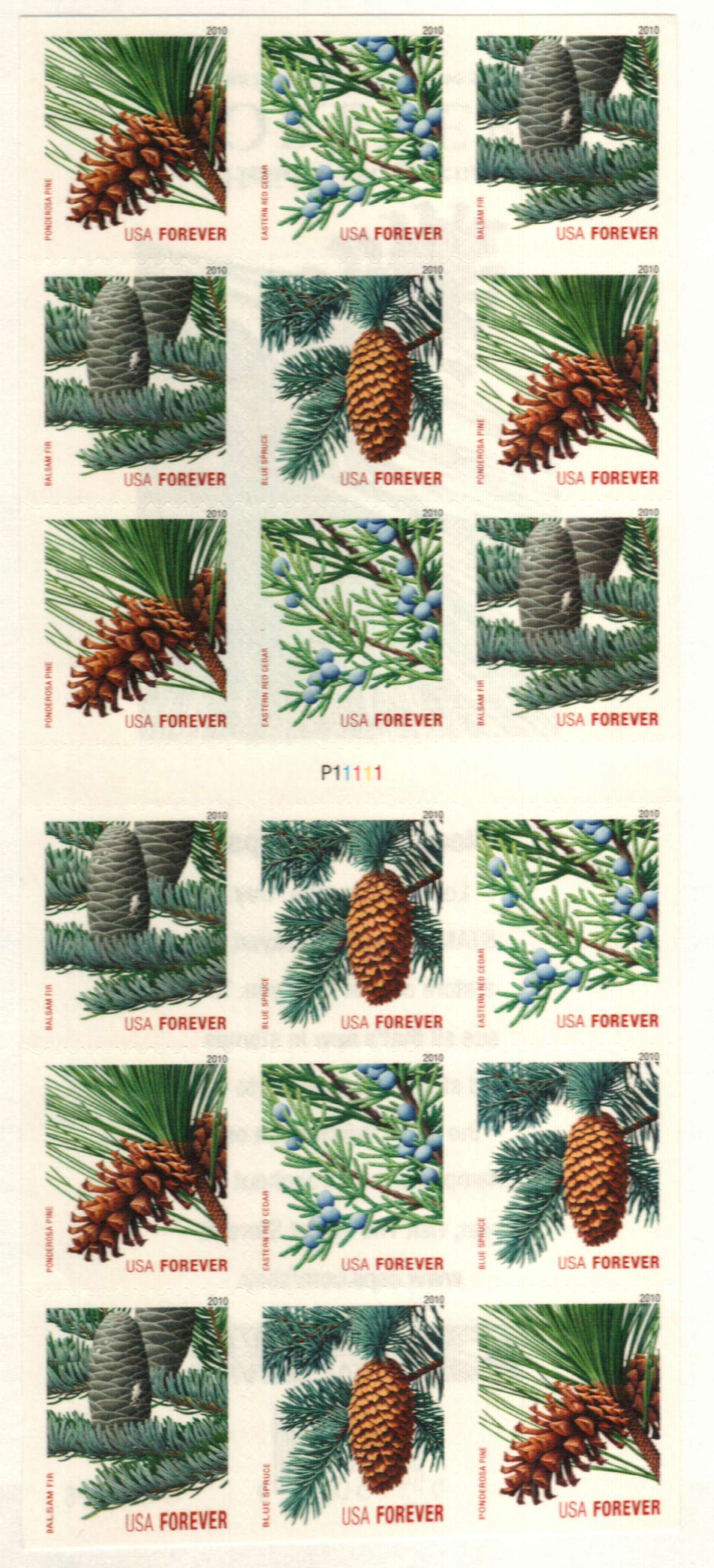4482-85 - 2010 First-Class Forever Stamp - Holiday Evergreens ATM Bklt ...
