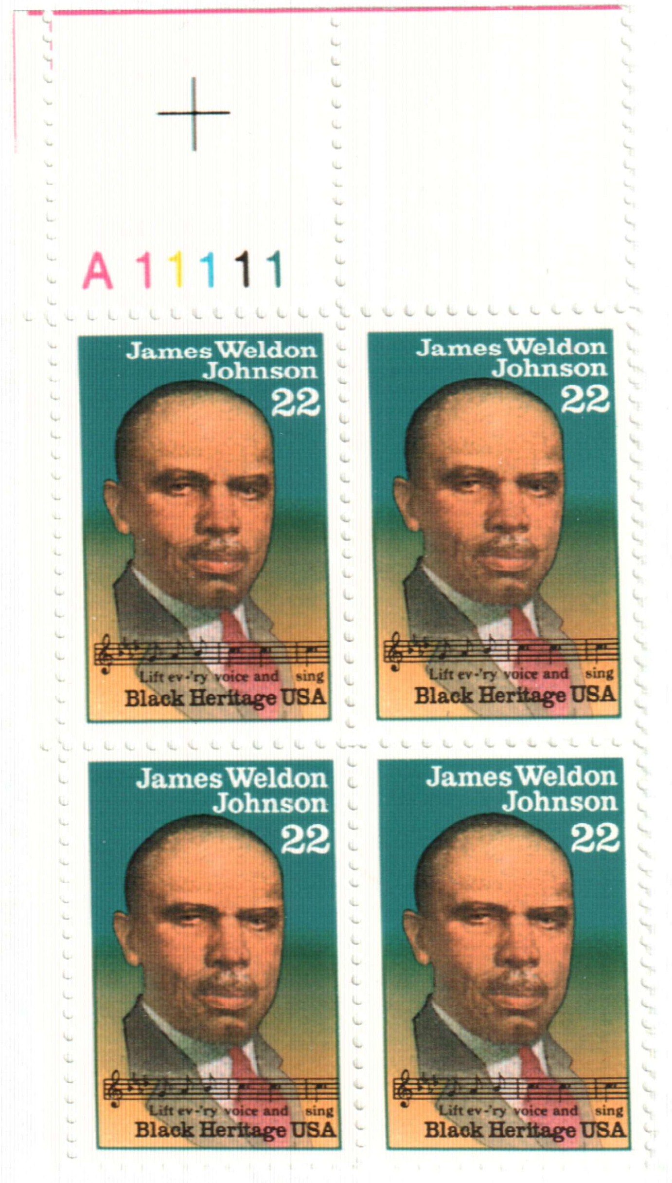 2371 - 1988 22c Black Heritage: James Weldon Johnson - Mystic Stamp Company