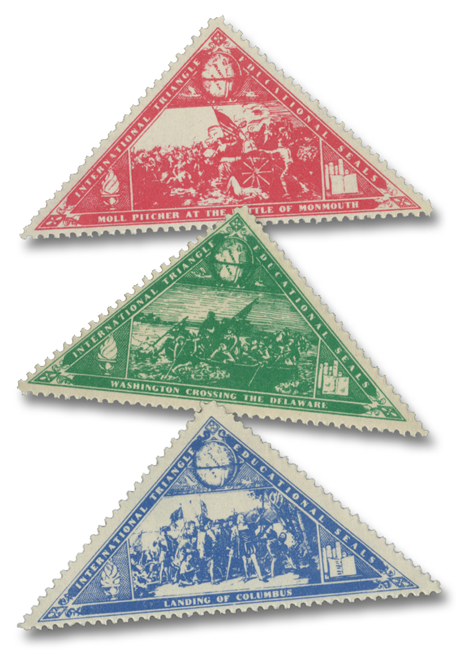 M12338 - Set of 3 International Triangle Educational Seals - Mystic ...