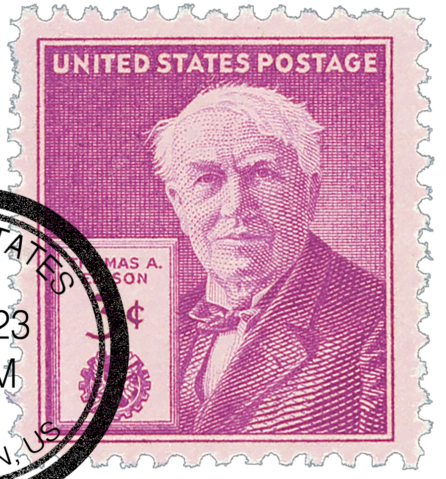 945 - 1947 3c Thomas A. Edison - Mystic Stamp Company