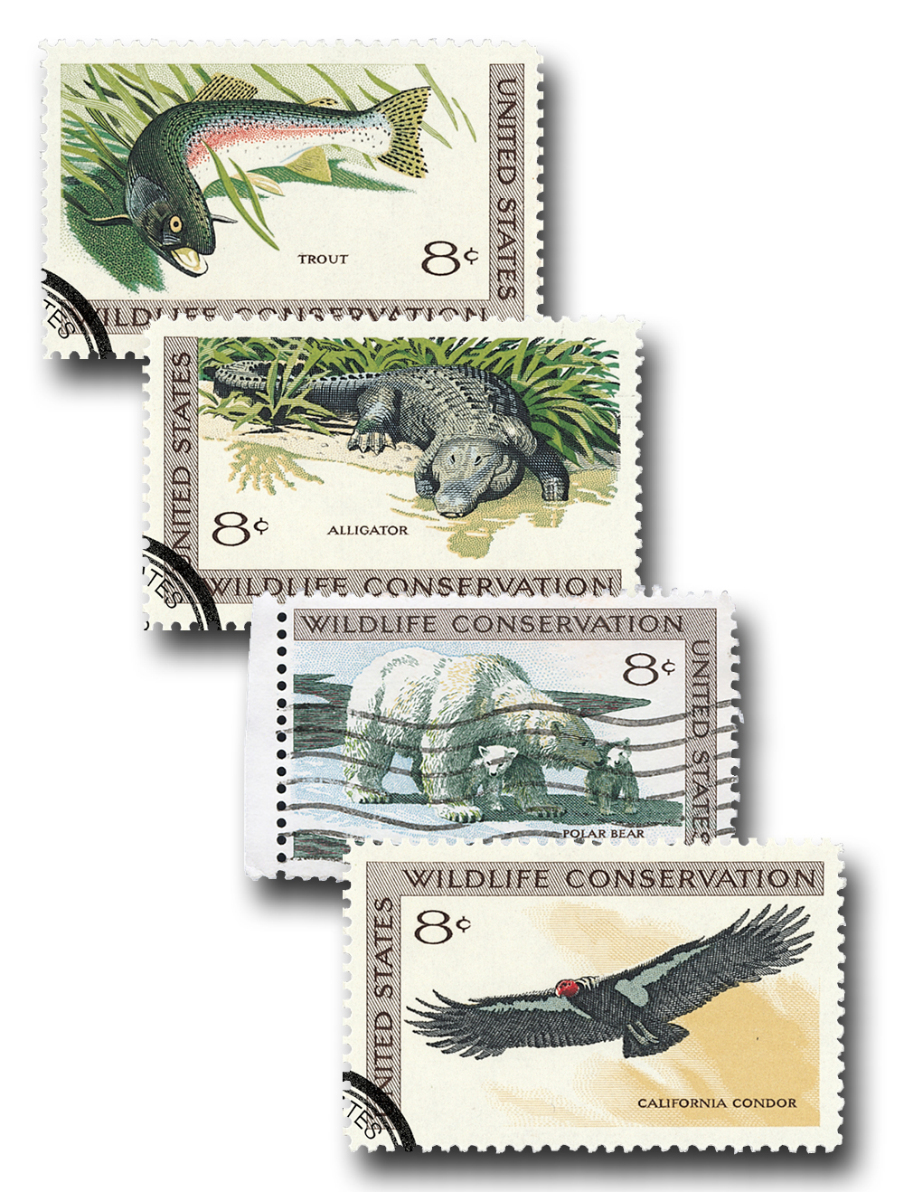 1427-30 - 1971 8c Wildlife Conservation - Mystic Stamp Company
