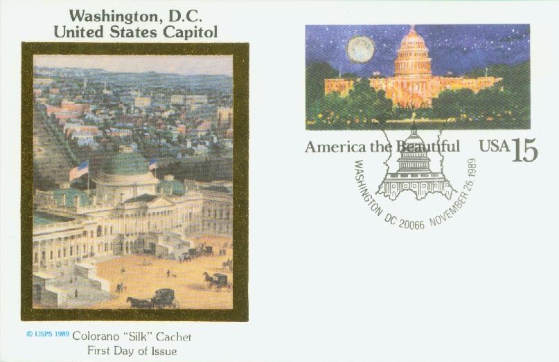 UX138 - 1989 15c Postal Card - Capitol Dome - Mystic Stamp Company