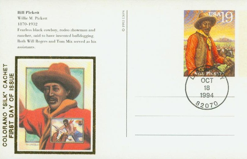 UX184 - 1994 19c Bill Pickett (rev) Postal Card - Mystic Stamp Company