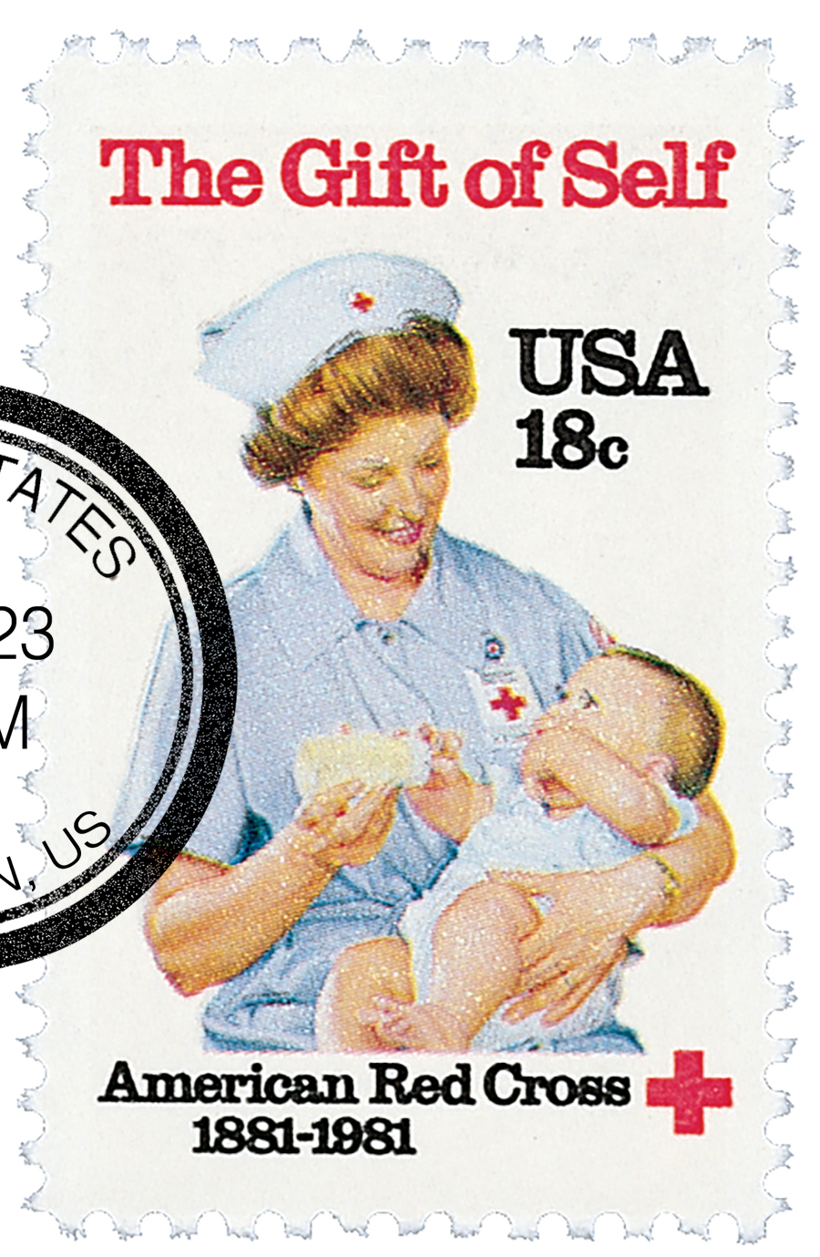 1910 - 1981 18c American Red Cross Centennial - Mystic Stamp Company