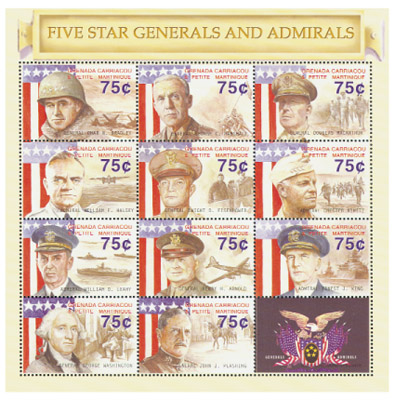 M7395 - Five Star Generals & Admirals 11v - Mystic Stamp Company