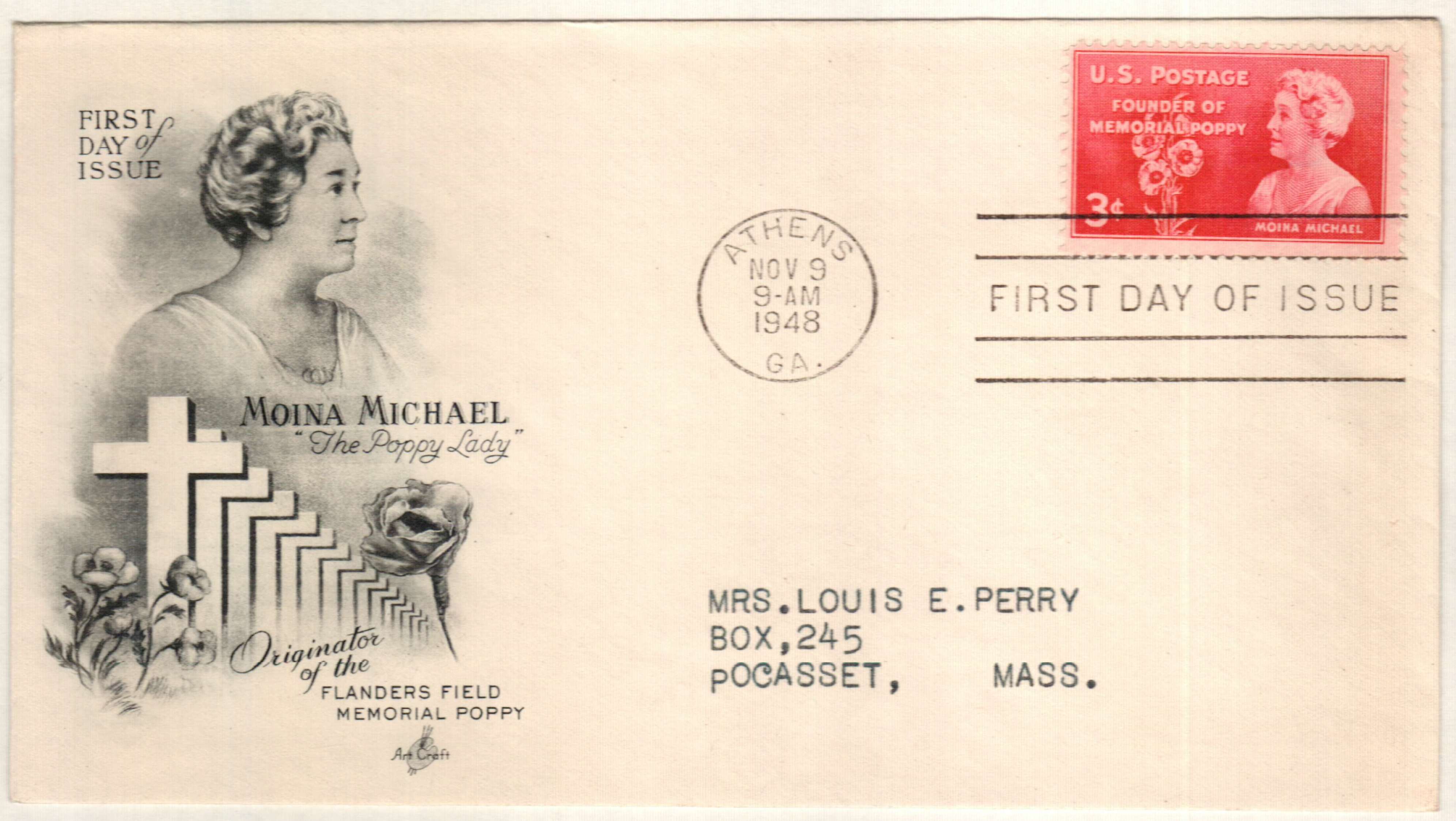 977 - 1948 3c Moina Michael - Mystic Stamp Company