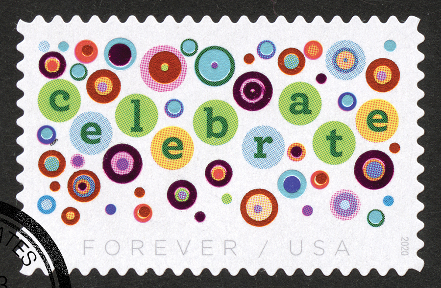 5434 - 2020 First-Class Forever Stamp - Let's Celebrate! - Mystic Stamp ...