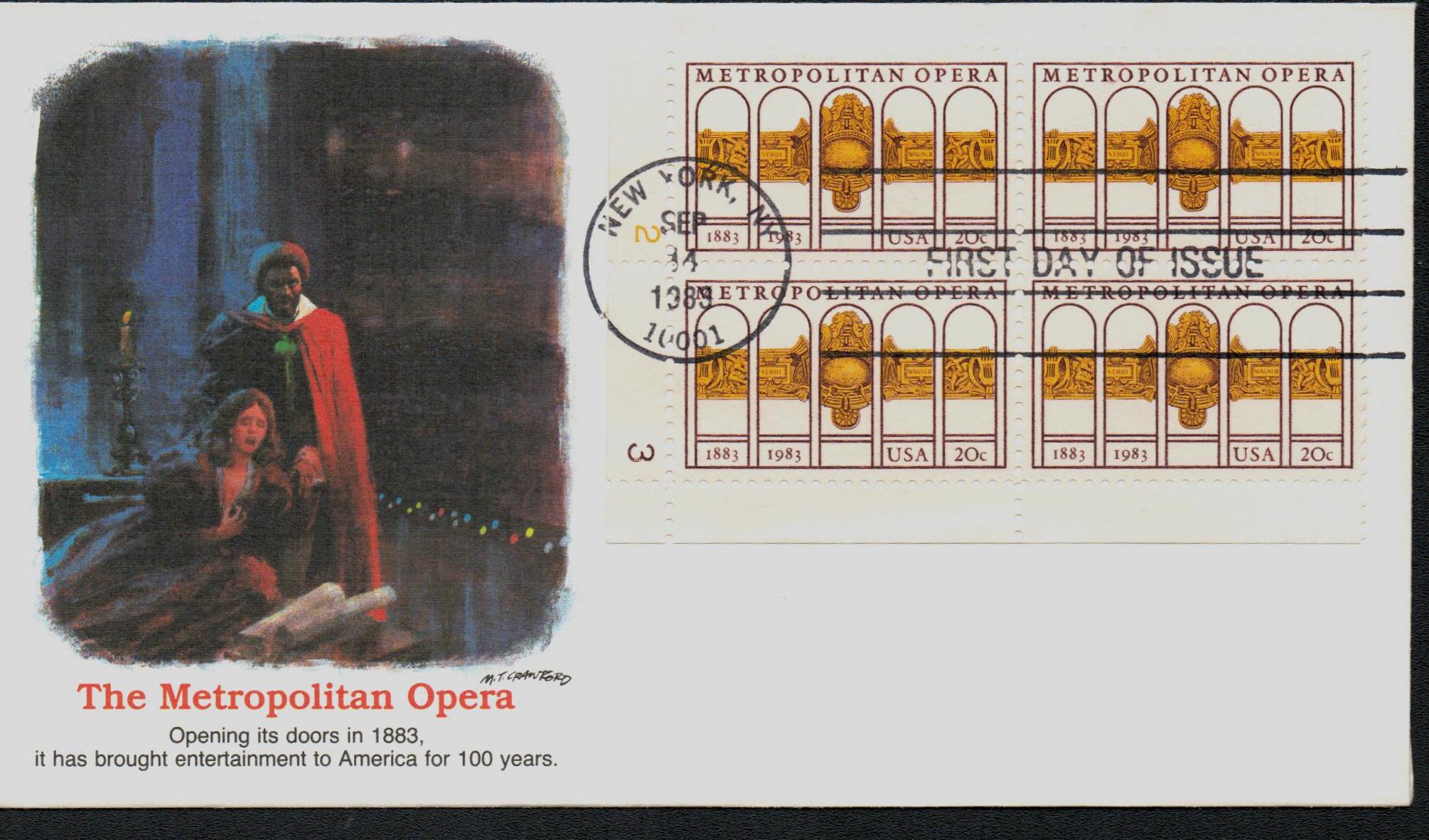 2054 - 1983 20c Metropolitan Opera - Mystic Stamp Company