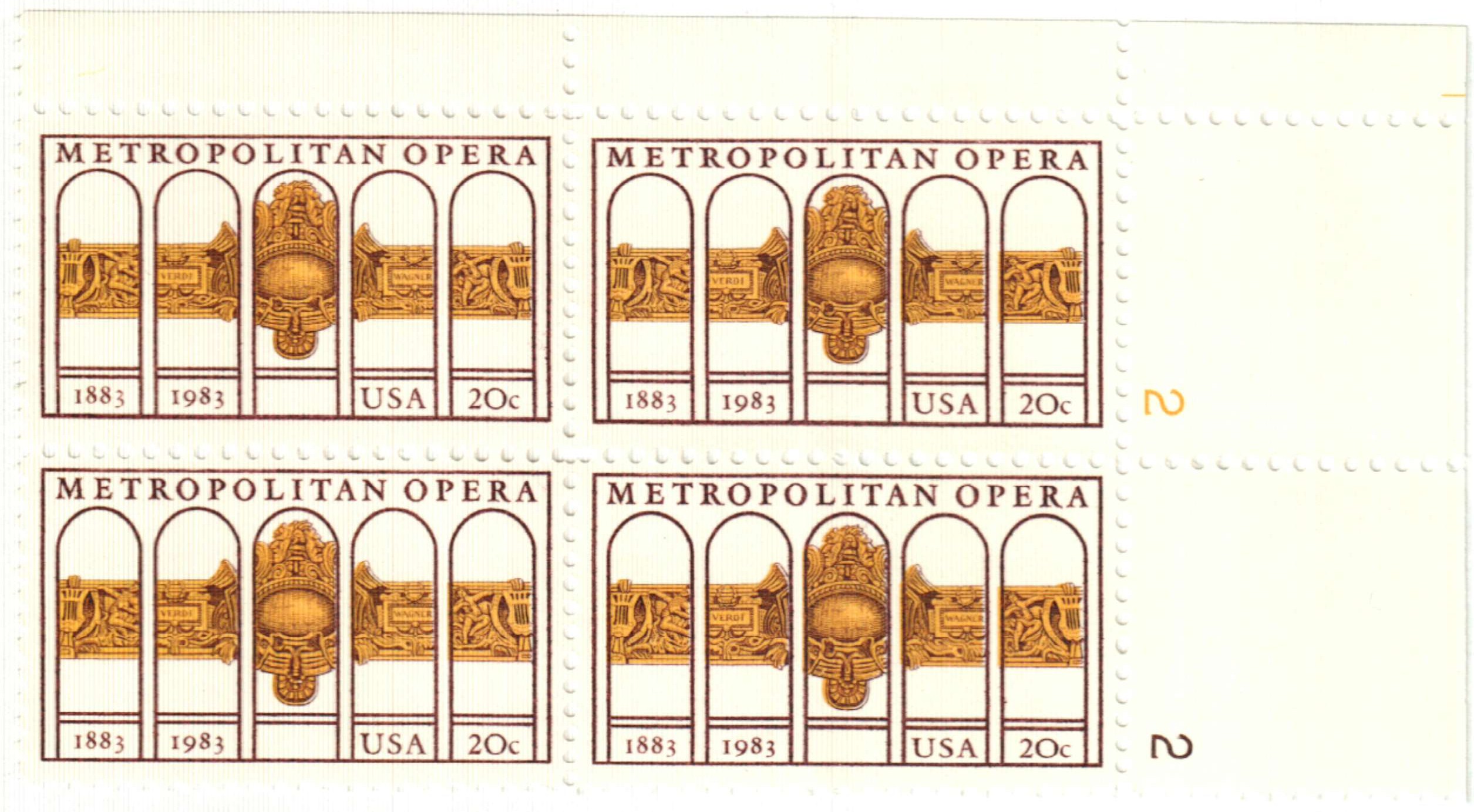 2054 - 1983 20c Metropolitan Opera - Mystic Stamp Company