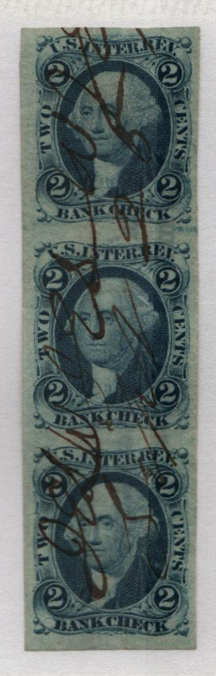 R5a - 1862-71 2c US Internal Revenue Stamp - Bank Check, imperf ...