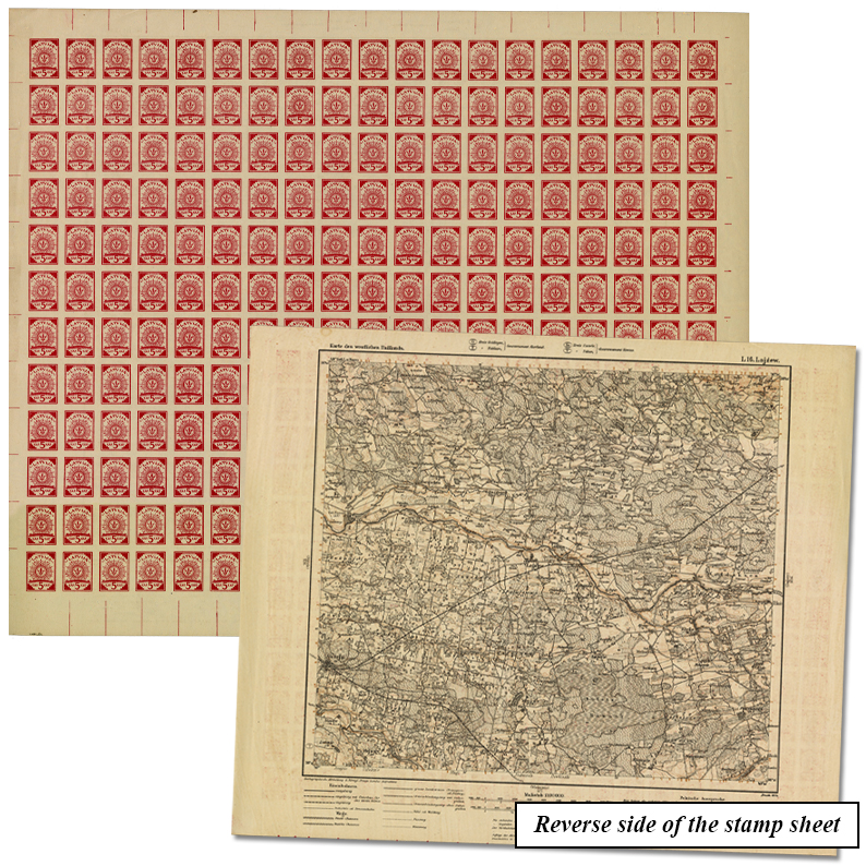 MA1386 - Imperf Latvia Stamps on German WWI Maps - Mystic Stamp Company