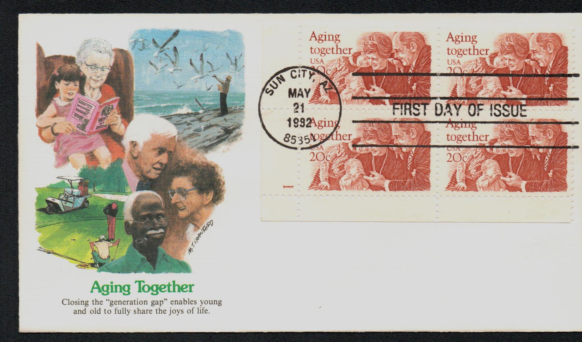 2011 - 1982 20c Aging Together - Mystic Stamp Company
