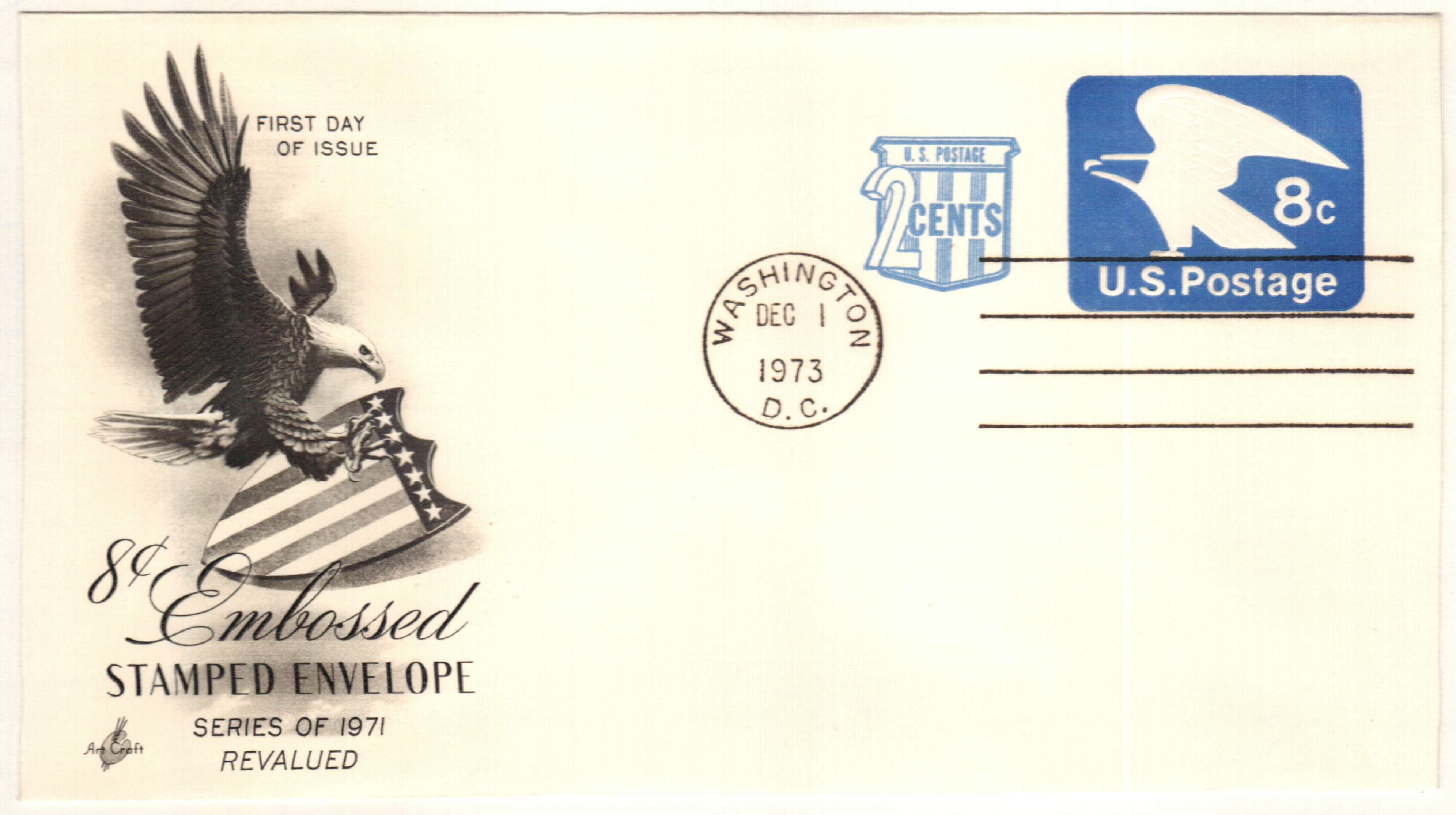U566 - 1973 8/2c Stamped Envelopes and Wrappers - Eagle - Mystic Stamp ...