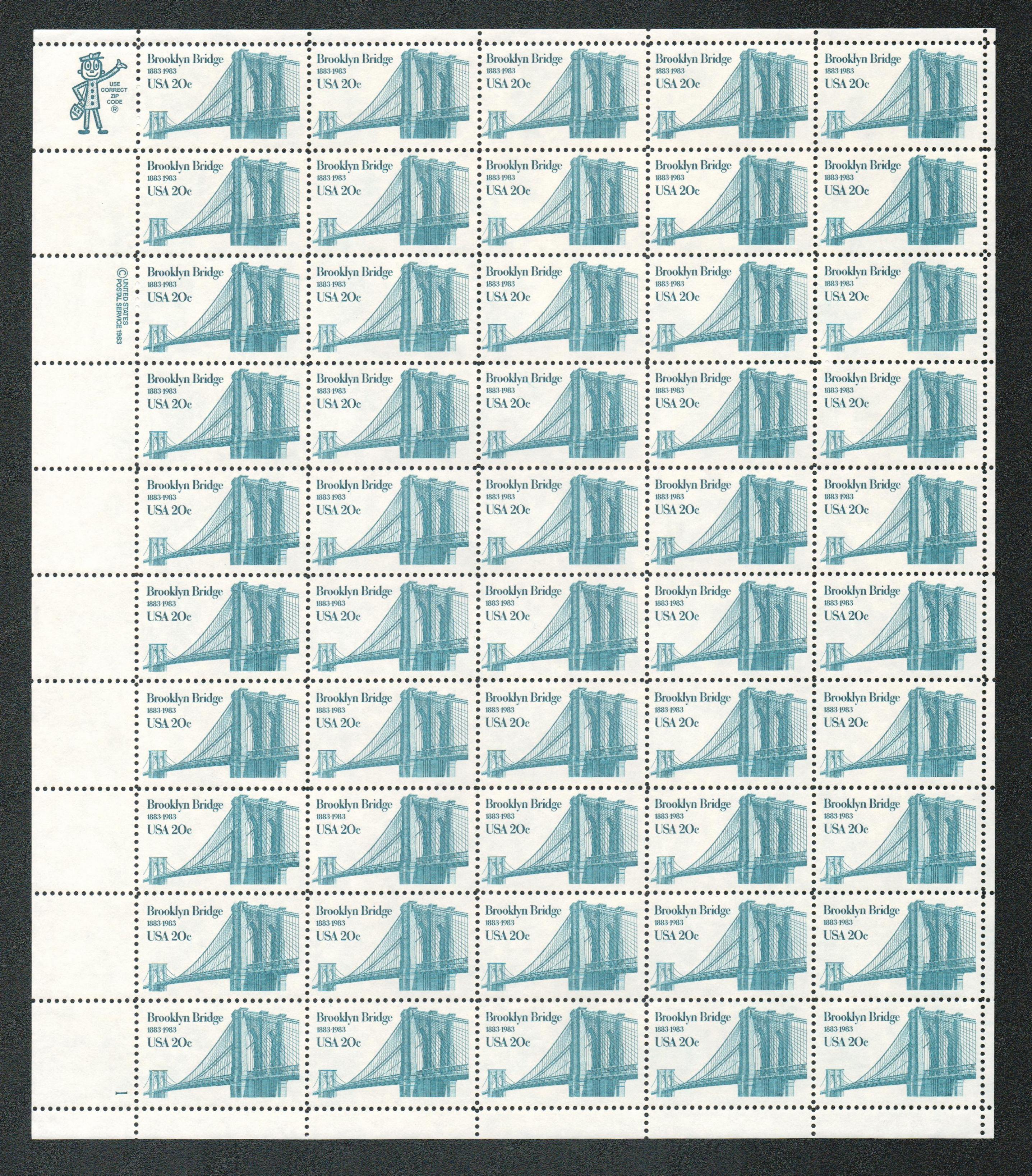 2041 - 1983 20c Brooklyn Bridge - Mystic Stamp Company