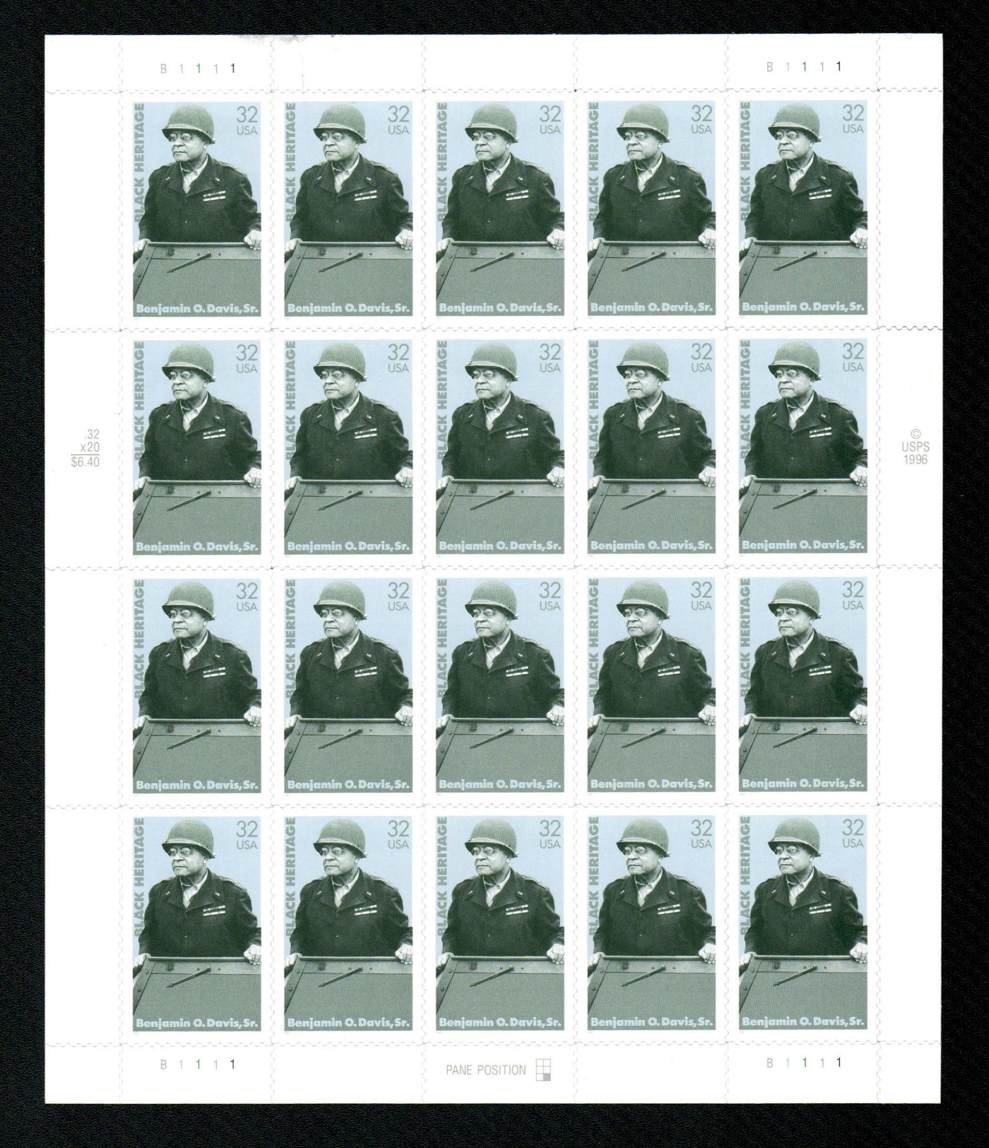 3121 - 1997 32c Black Heritage: Benjamin O. Davis, Sr. - Mystic Stamp ...