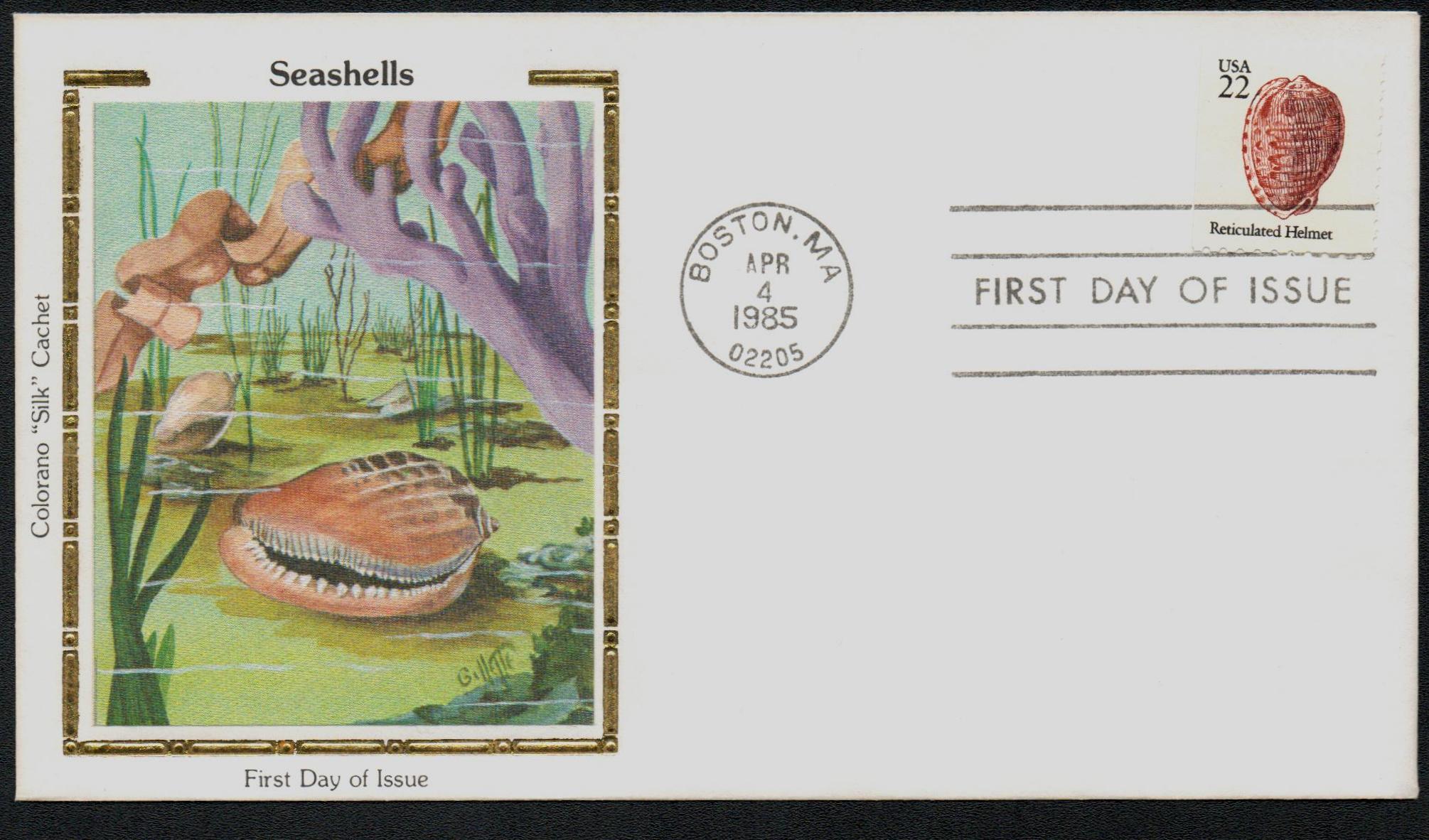 2118 - 1985 22c Seashells: Reticulated Helmet - Mystic Stamp Company