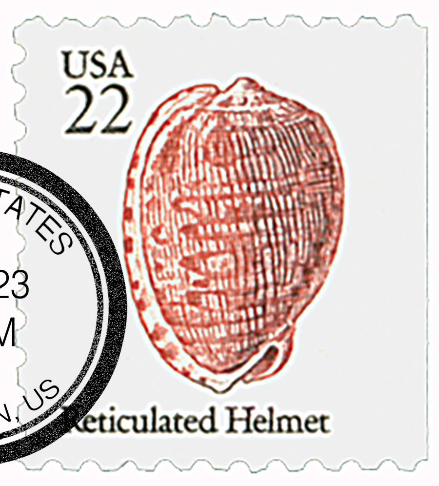 2118 - 1985 22c Seashells: Reticulated Helmet - Mystic Stamp Company