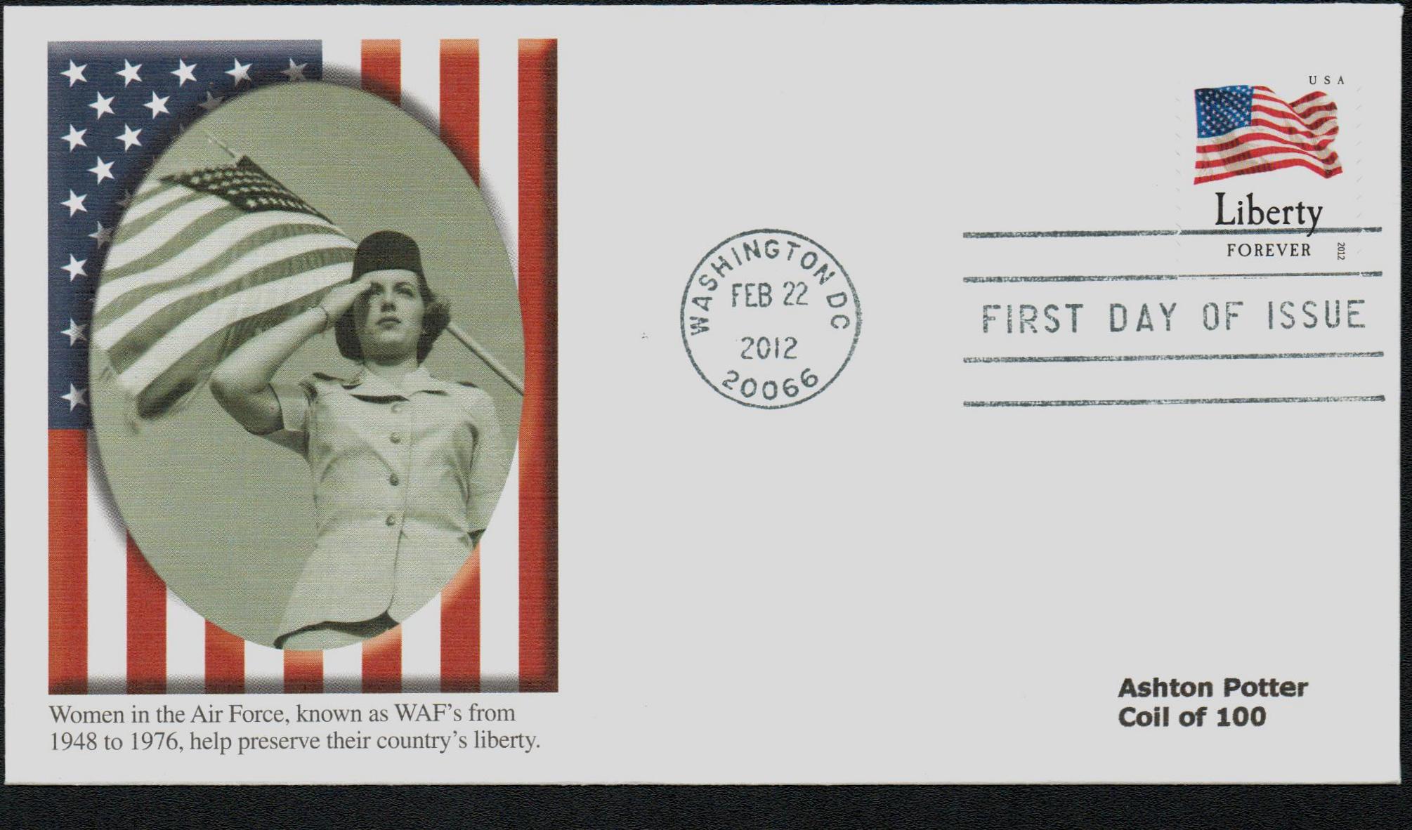 4636 - 2012 First-Class Forever Stamp - Flag and "Liberty" (Ashton ...