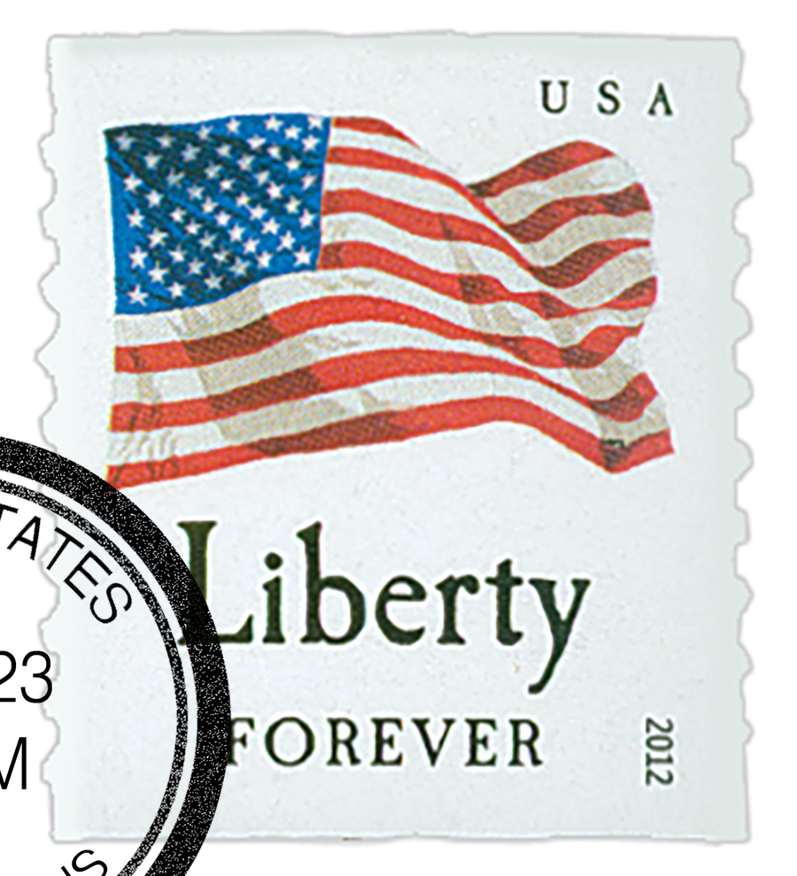 4636 - 2012 First-Class Forever Stamp - Flag and "Liberty" (Ashton ...