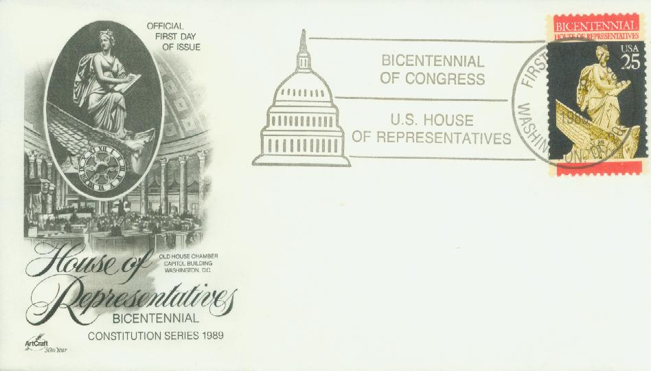 2412 - 1989 25c Constitution Bicentennial: House of Representatives ...