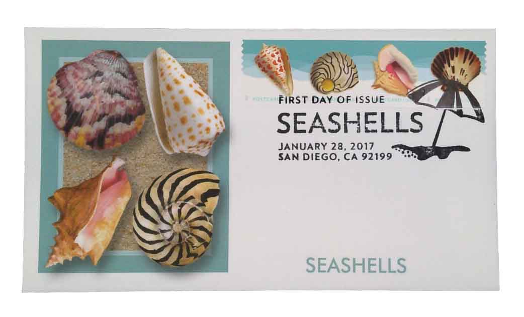 5167-70 - 2017 34c Seashells, coil stamps - Mystic Stamp Company