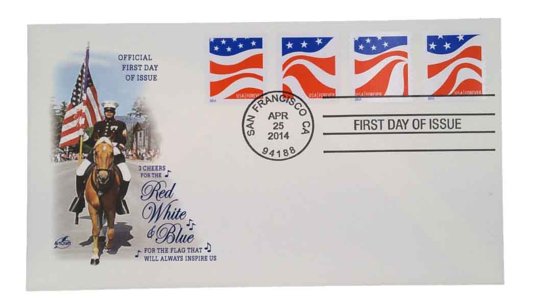 4894-97 - 2014 First-Class Forever Stamp - Red, White and Blue - Mystic ...