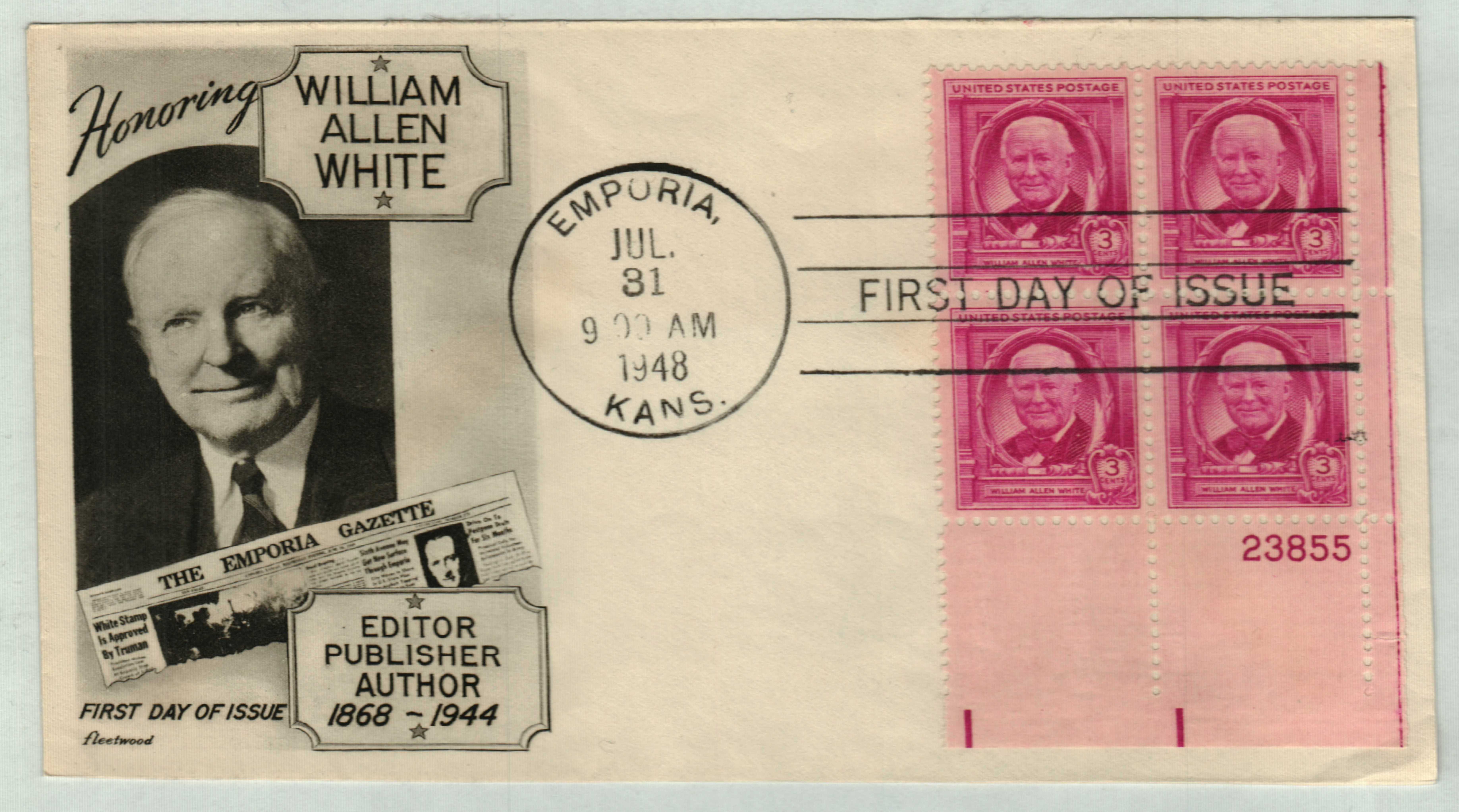 960 - 1948 3c William Allen White - Mystic Stamp Company