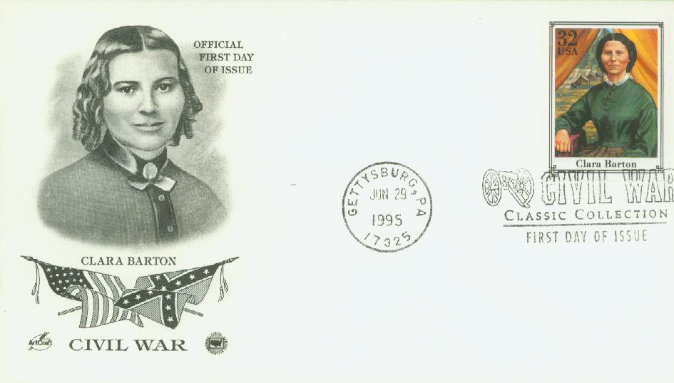 2975c - 1995 32c Civil War: Clara Barton - Mystic Stamp Company