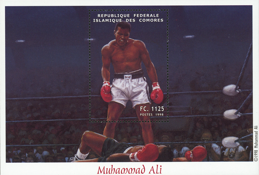 M11811 - 1998 Muhammad Ali Standing Over Opponent - Mystic Stamp Company