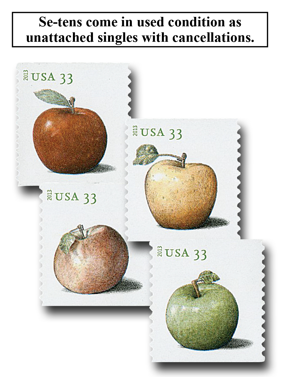 4731-34 - 2013 33c Apples coil stamps - Mystic Stamp Company