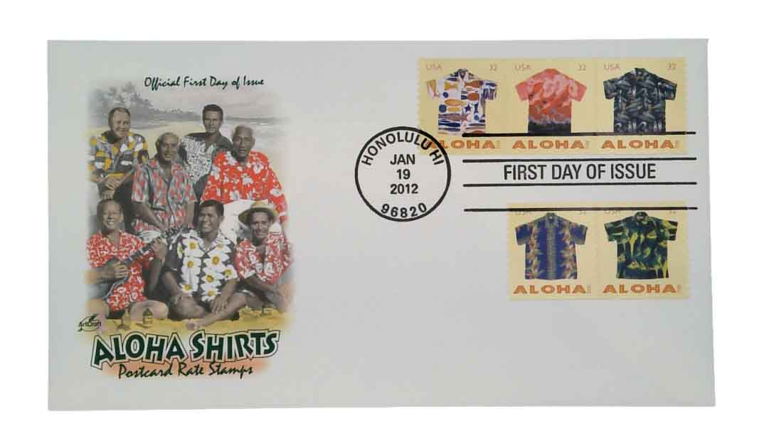 4597-4601 - 2012 32c Aloha Shirts, coil stamps - Mystic Stamp Company