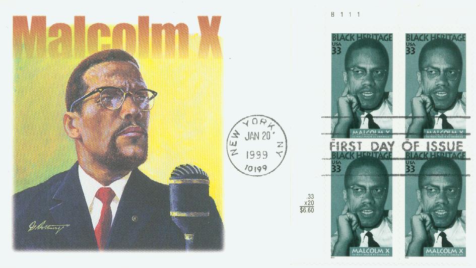 3273 - 1999 33c Black Heritage: Malcolm X - Mystic Stamp Company