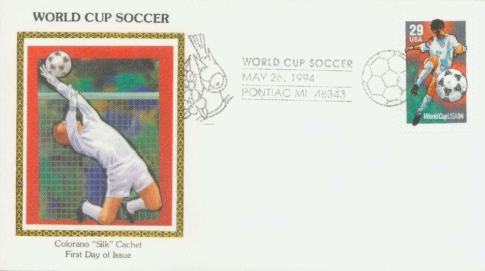 2834 - 1994 29c World Cup Soccer: Kicking the Ball - Mystic Stamp Company