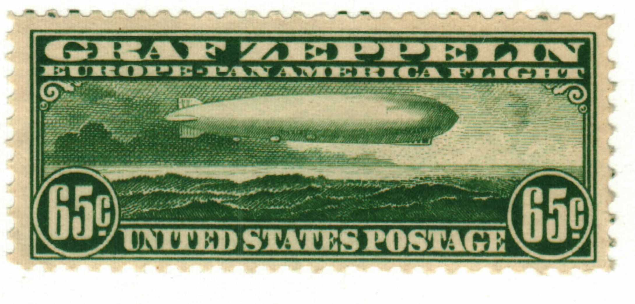 C13 - 1930 65c Graf Zeppelin green - Mystic Stamp Company