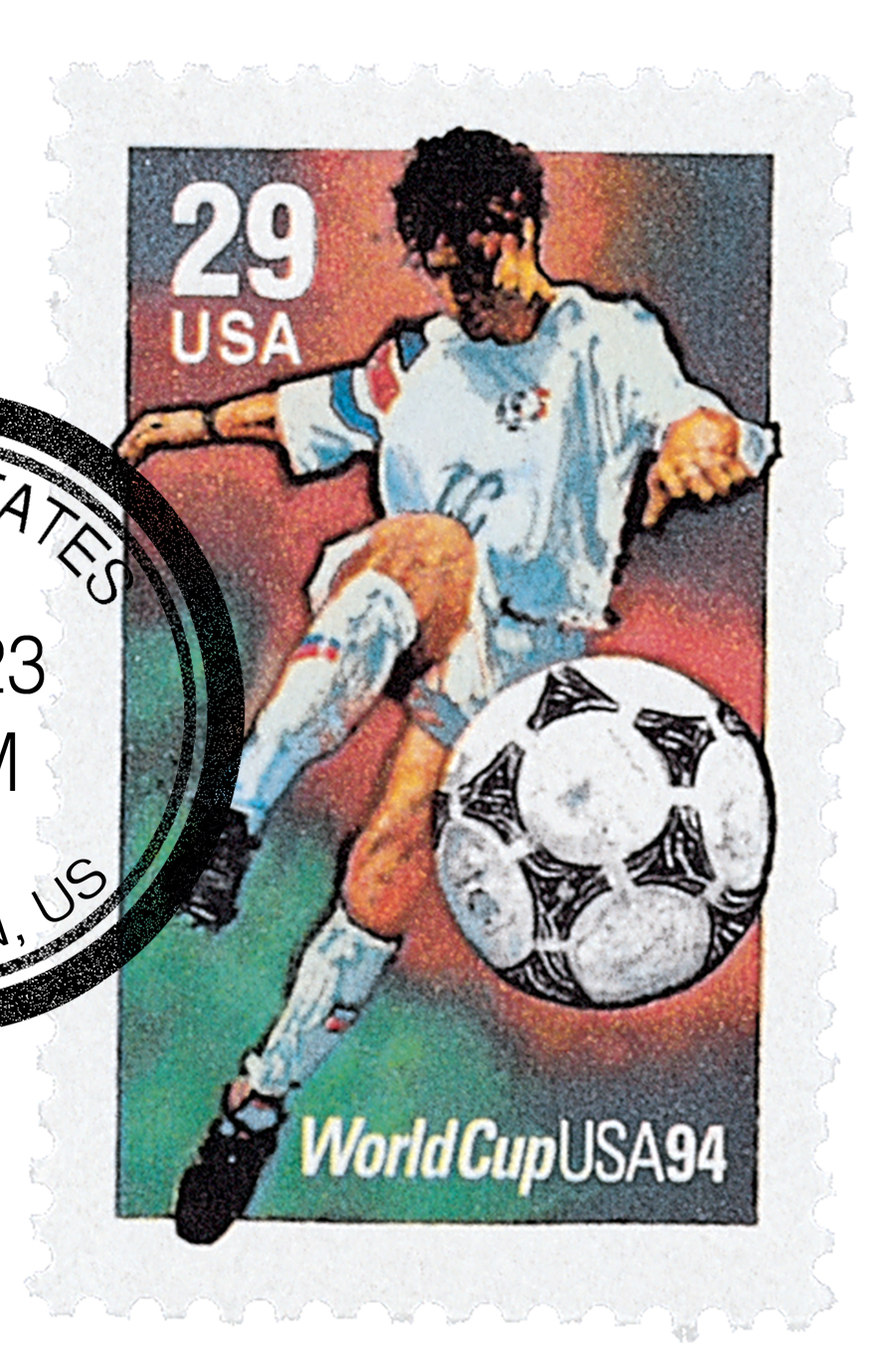 2834 - 1994 29c World Cup Soccer: Kicking the Ball - Mystic Stamp Company