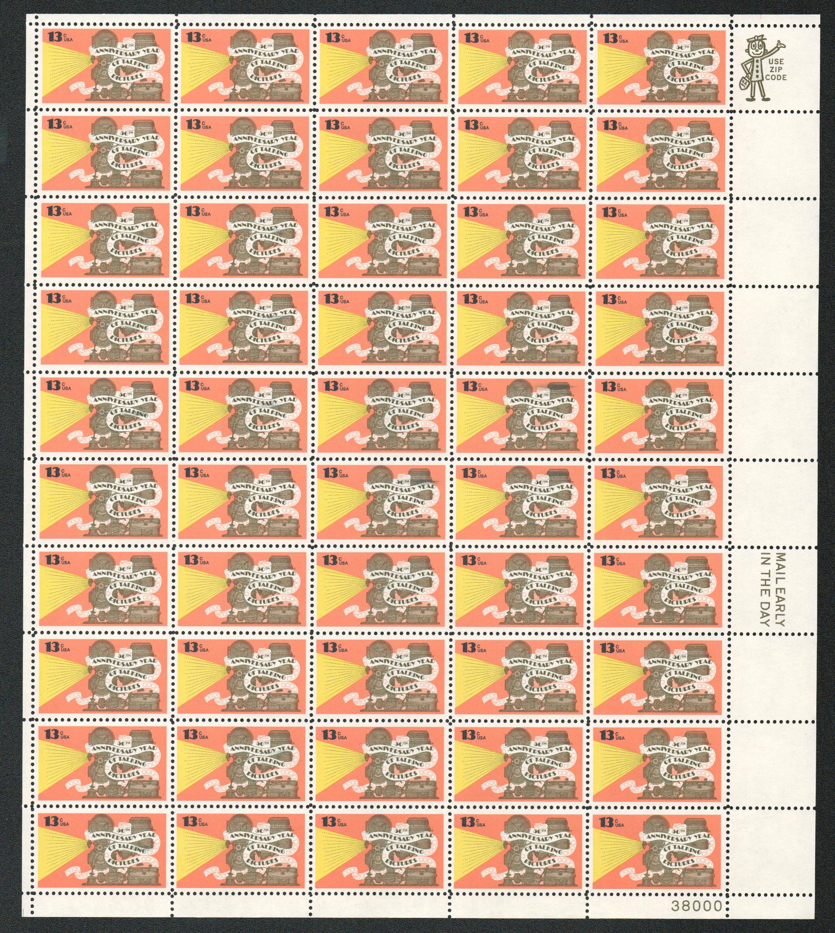 1727 - 1977 13c Talking Pictures 50th Anniversary - Mystic Stamp Company