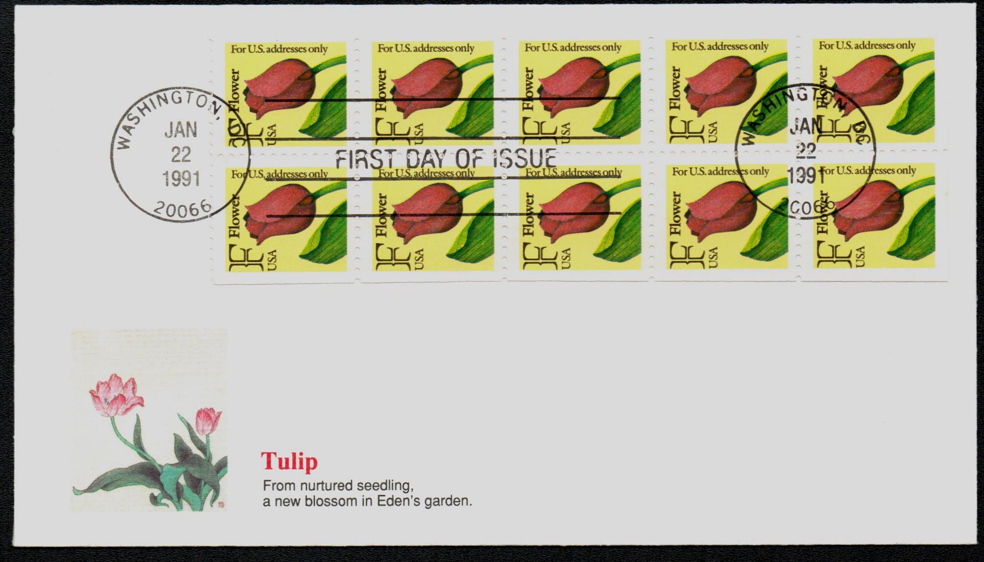 2519a - 1991 29c "F" Stamp,BEP bklt pane of 10 - Mystic Stamp Company