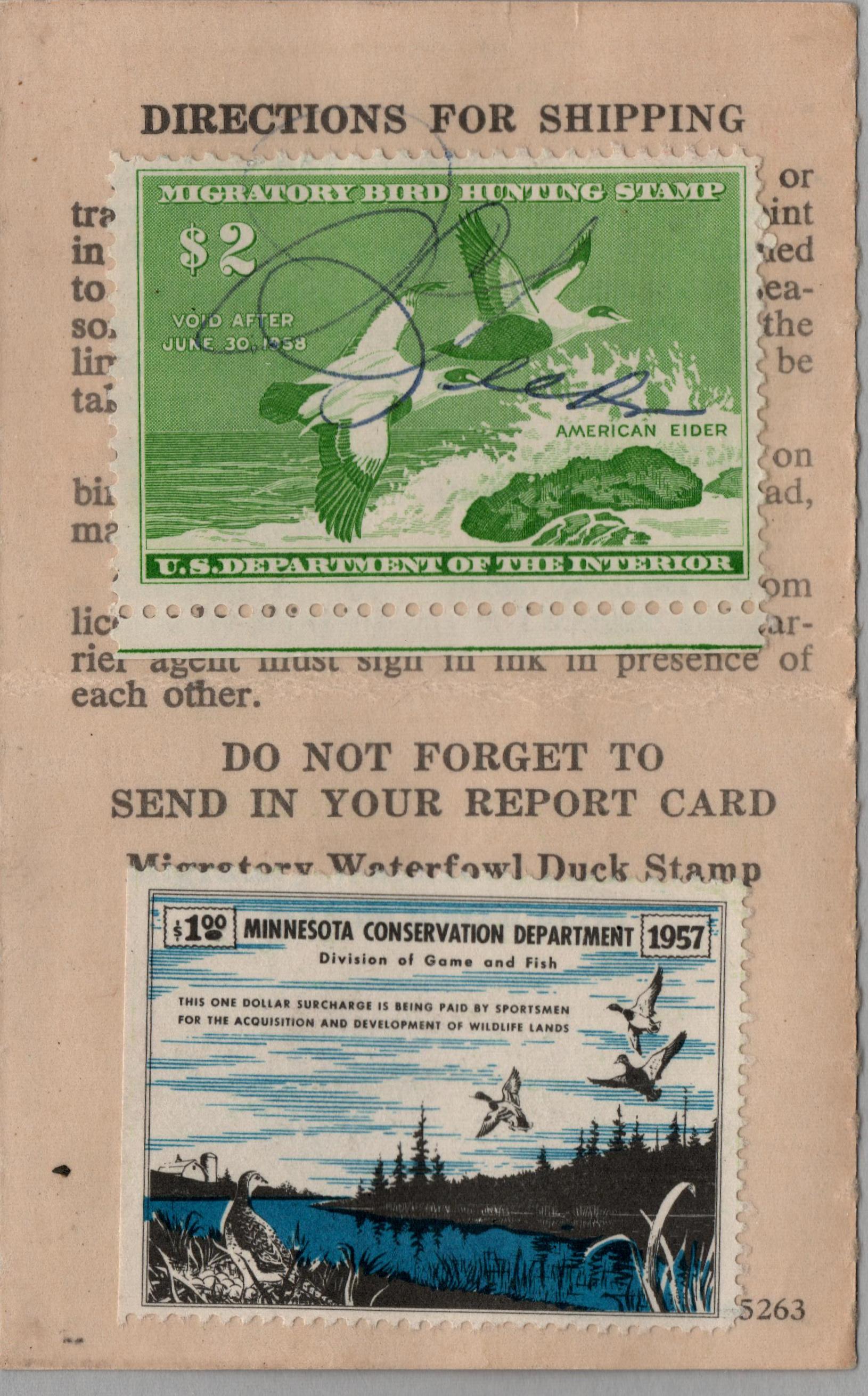 RW24 - 1957 $2.00 Federal Duck Stamp - American Eider - Mystic Stamp ...