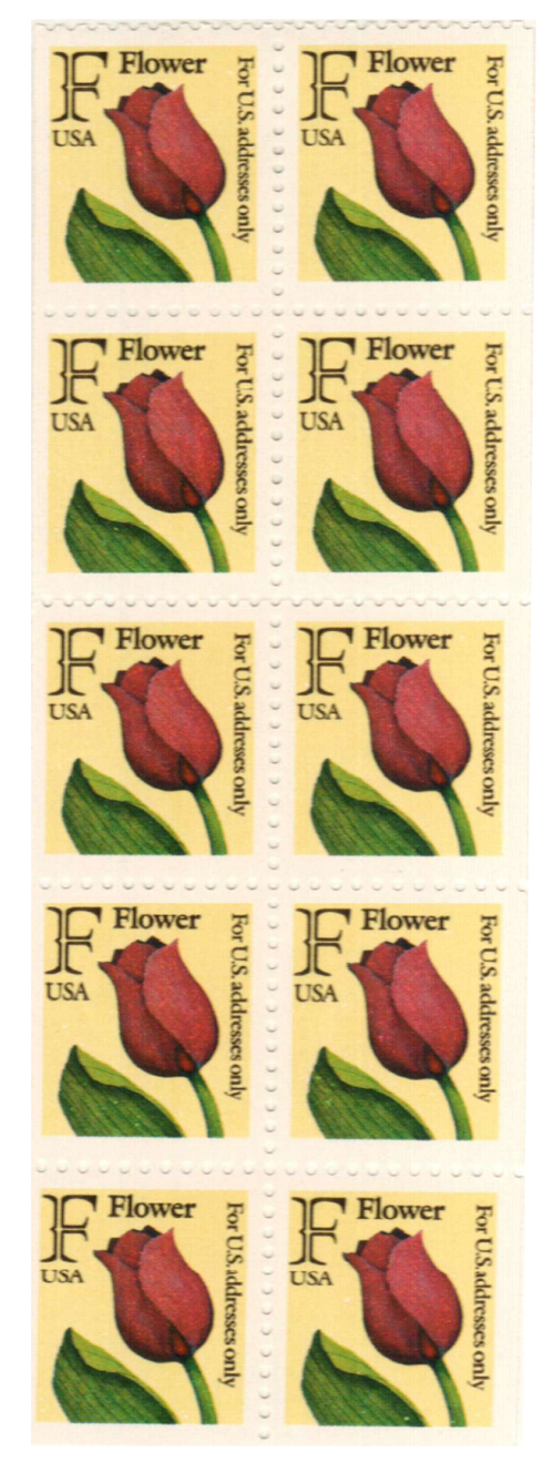 2519a - 1991 29c "F" Stamp,BEP bklt pane of 10 - Mystic Stamp Company