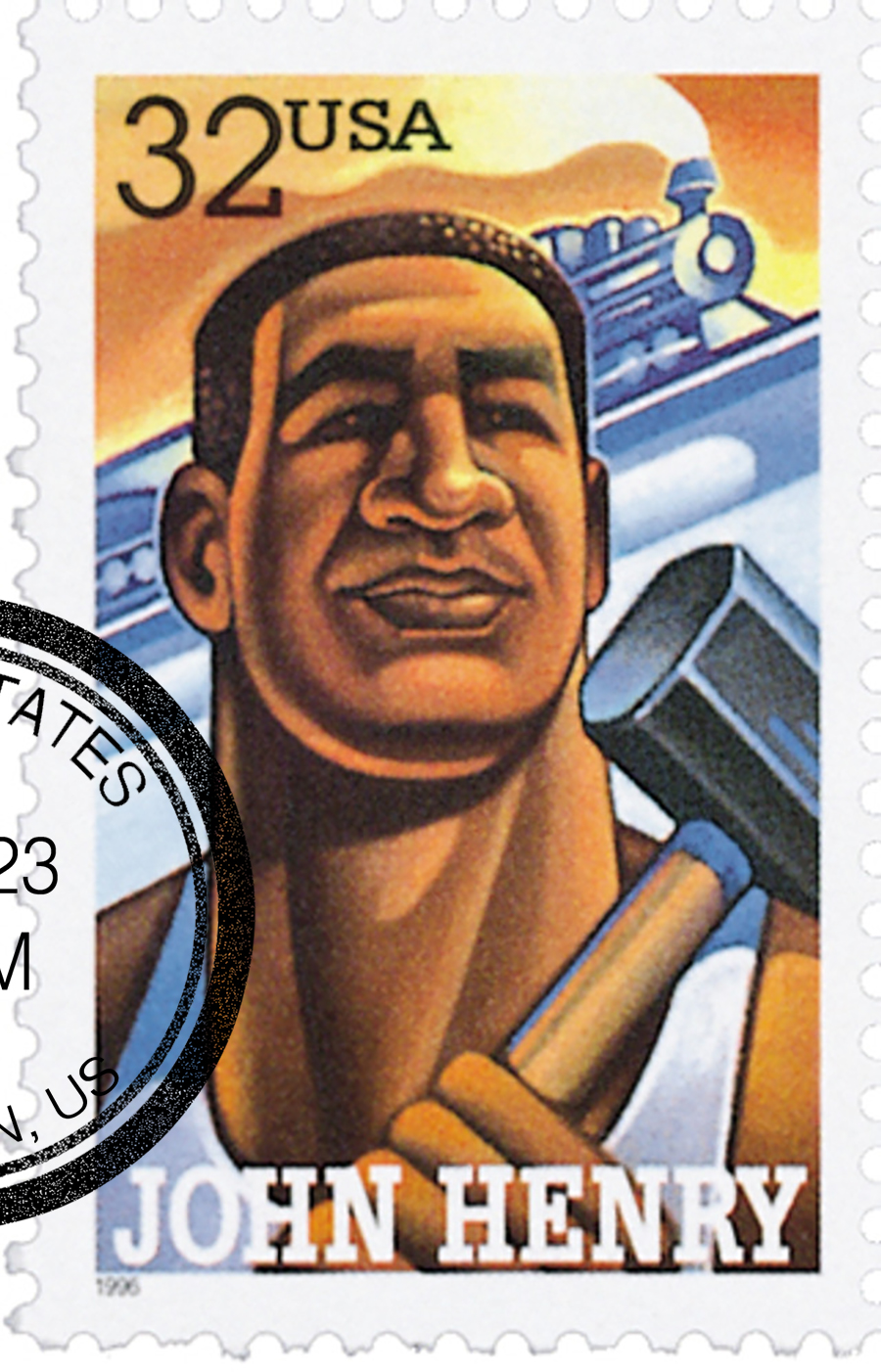 3085 - 1996 32c Folk Heroes: John Henry - Mystic Stamp Company