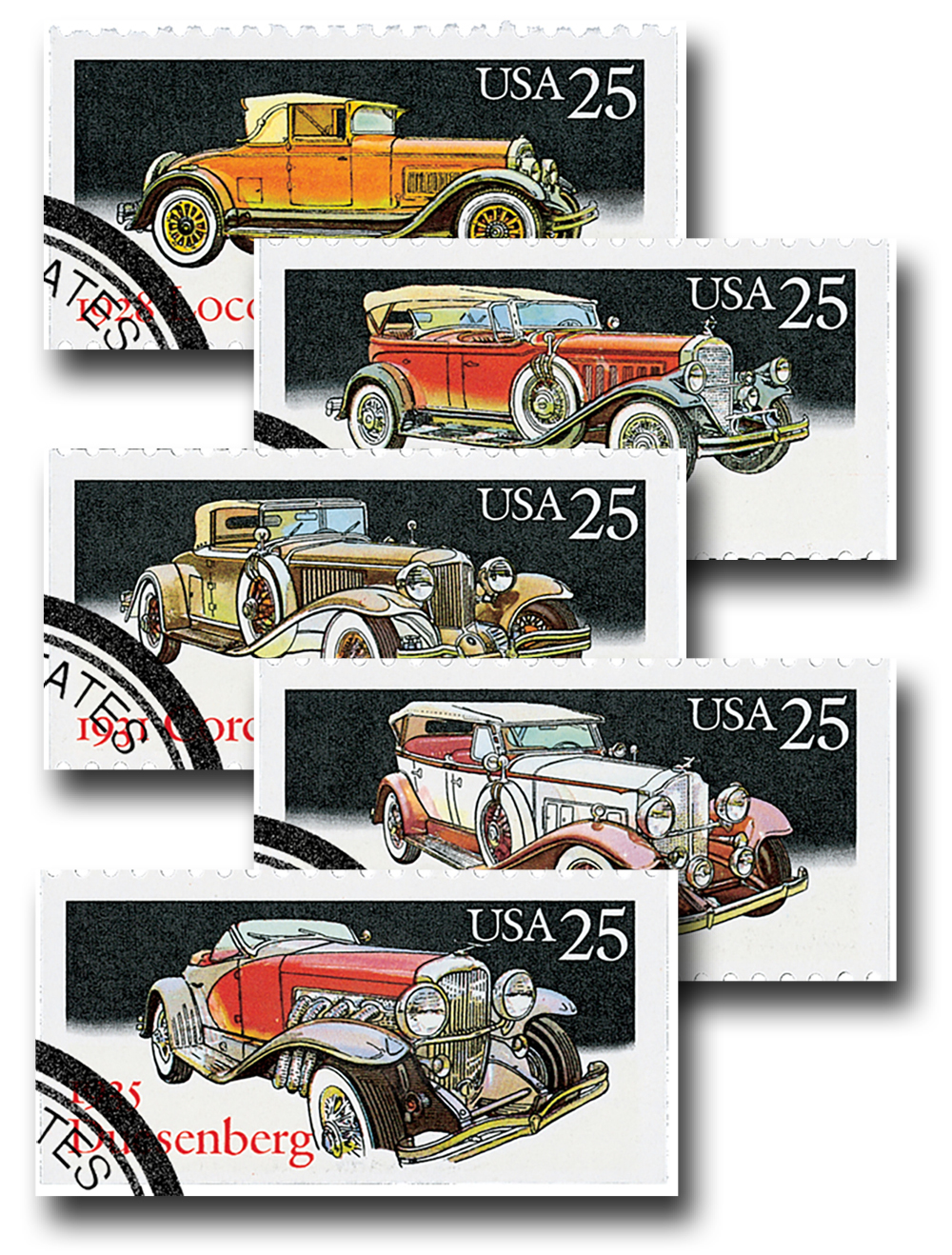 2381-85 - 1988 25c Classic Cars - Mystic Stamp Company