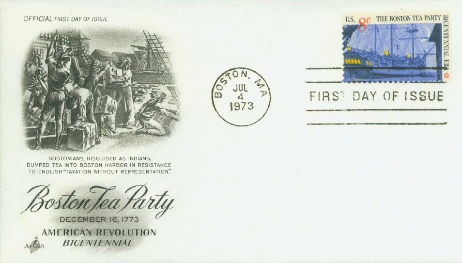 1481 - 1973 8c Boston Tea Party: British Three-master - Mystic Stamp ...