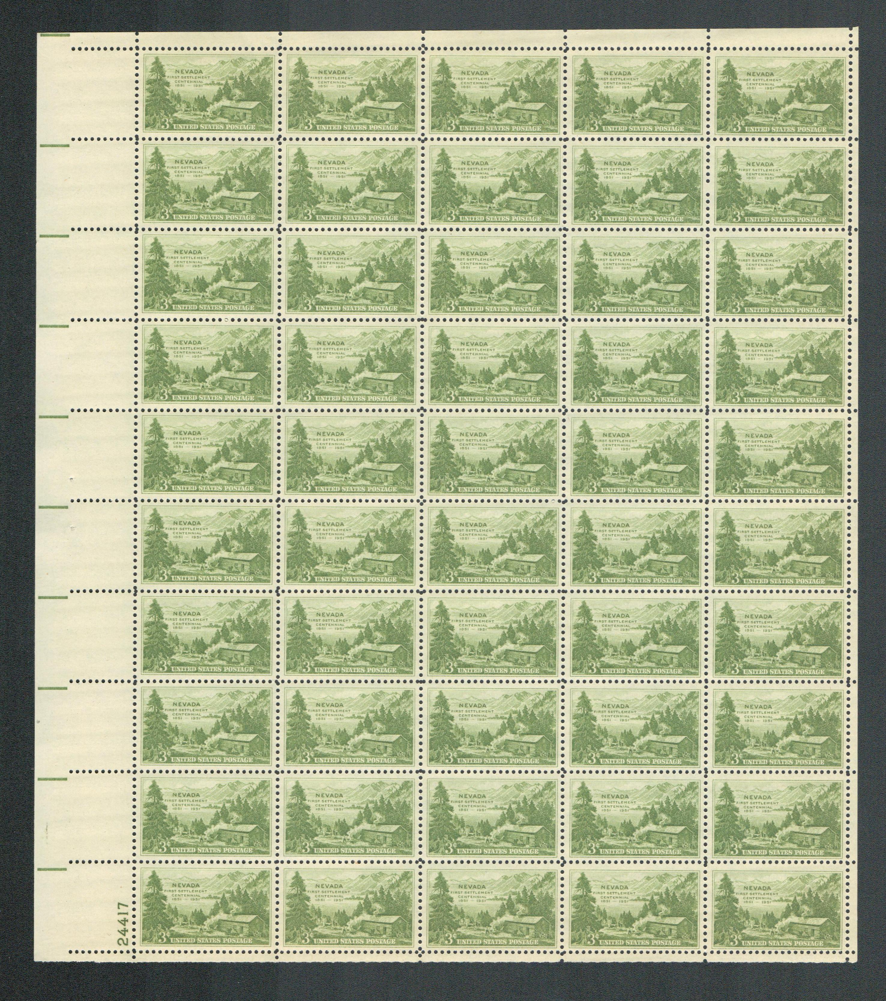 999 - 1951 3c Nevada Settlement - Mystic Stamp Company